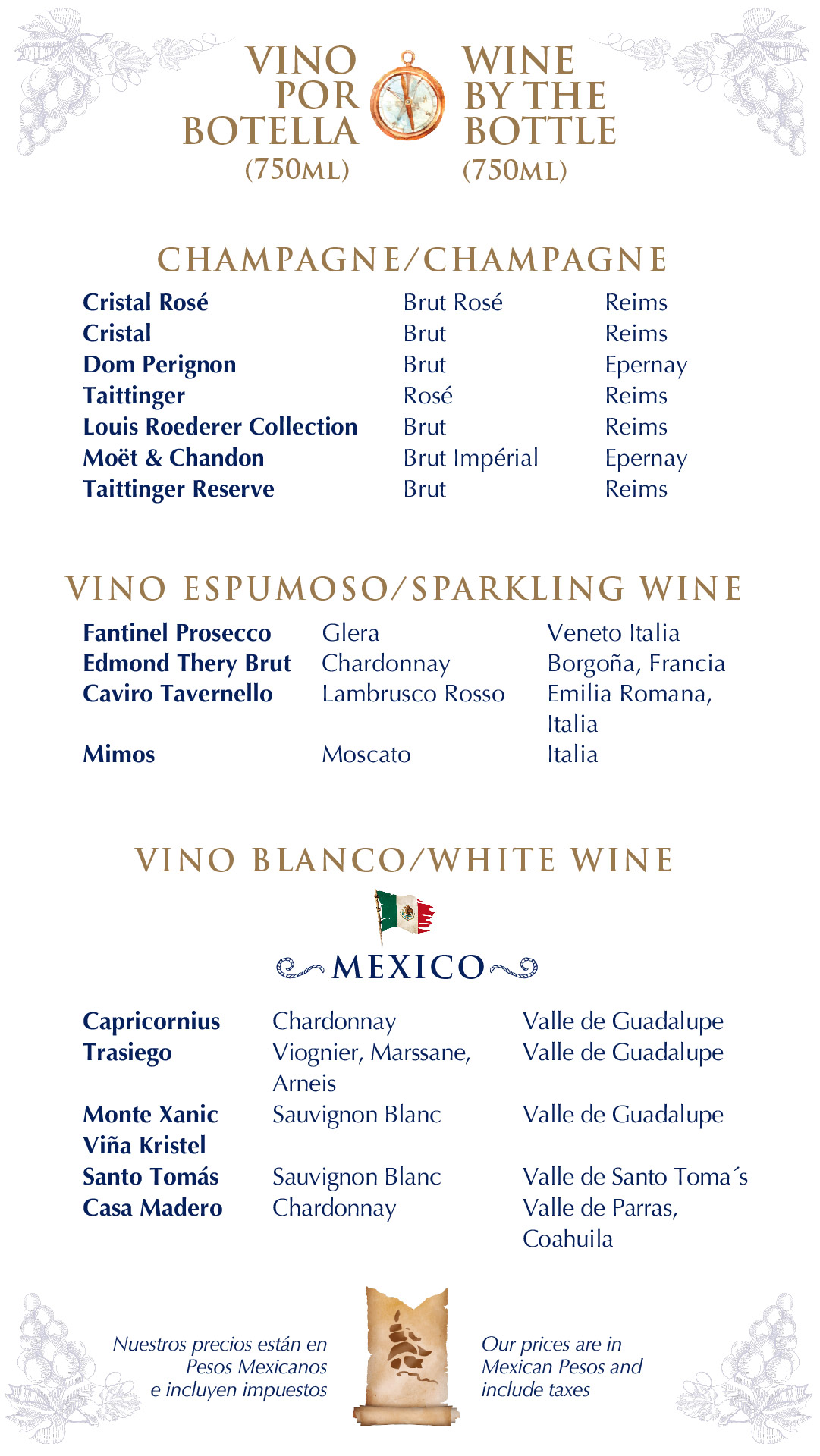 Menú Vinos – Lorenzillos